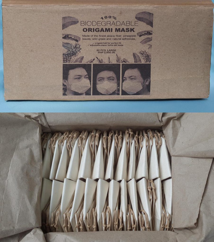 (LARGE-50 Pcs.) 100% Biodegradable Abaca Origami Face Mask - Indigenous PH